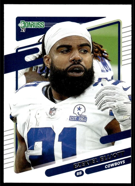 VARIANTE EZEKIEL ELLIOTT 2021 Panini Donruss F18 #188 Dallas Cowboys ...