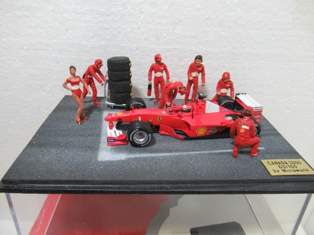 FERRARI F.1 CANADA 2000M.Schumacher diorama+6 meccanici 1/43 Micro ...