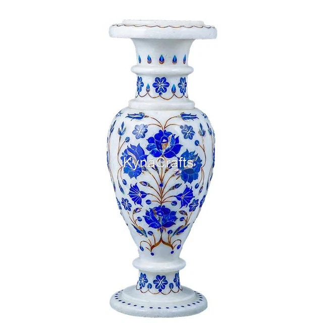 WHITE MARBLE GIFTABLE Planter for Birthday Pietra Dura Art Flower Pot ...