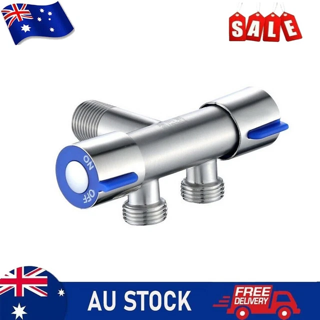 DOUBLE HANDLE STAINLESS-STEEL Cold Water Faucet Bathroom Washing ...