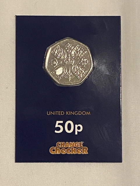 KING CHARLES III - 50p UNCIRCULATED COIN - SEALED IN CHANGE CHECKER ...