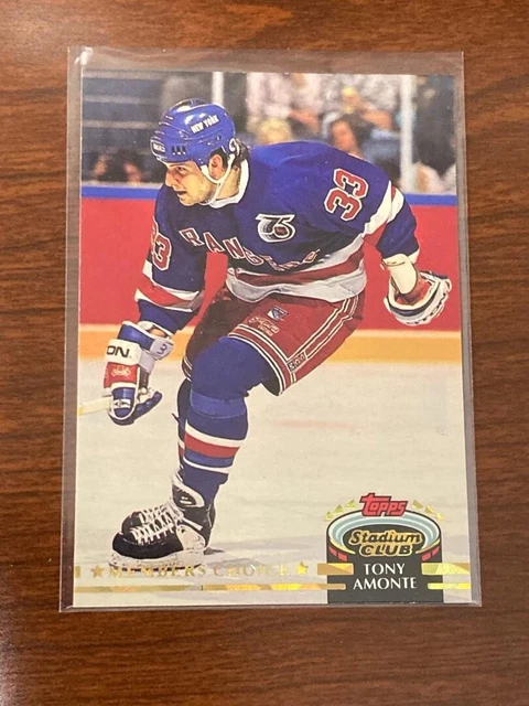 CARTE DES MEMBRES Du Club Du Stade Tony Amonte 1992-93 Topps Choix New ...