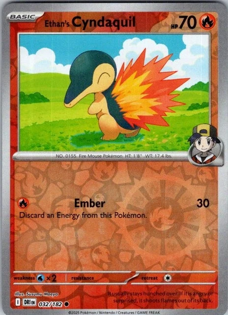 POKEMON | SV10: Destined Rivals | Ethan's Cyndaquil | 032/182 | Reverse ...