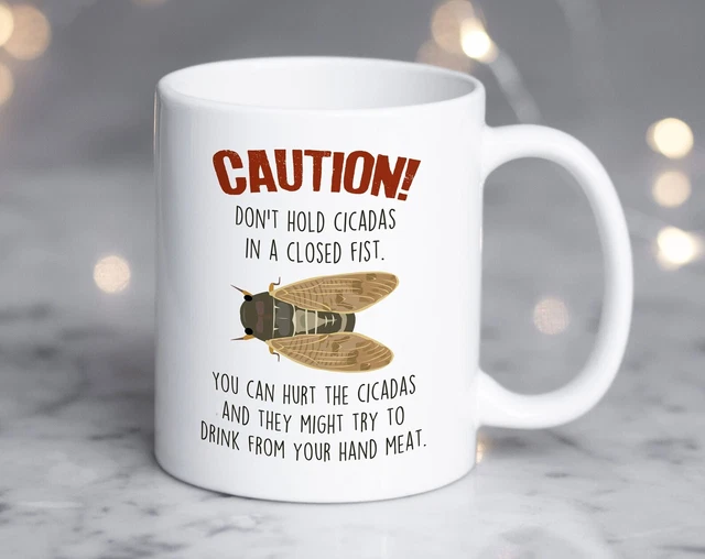 CICADA COFFEE MUG Funny Hand Meat Meme Cute Insect Gift Animal Lover ...