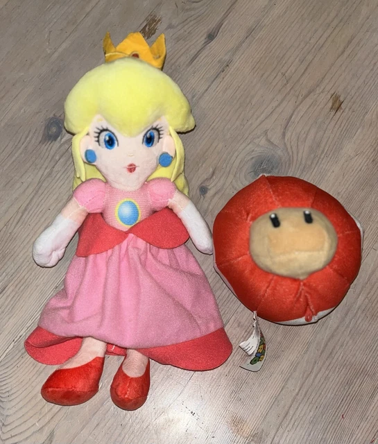NINTENDO SUPER MARIO Bros. Princess Peach Mushroom Lot of 2 Plush ...