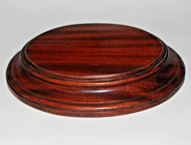 SOCLE BOIS ACAJOU Pour Globe En Verre Socle Pendule Statue Vierge Marie ...