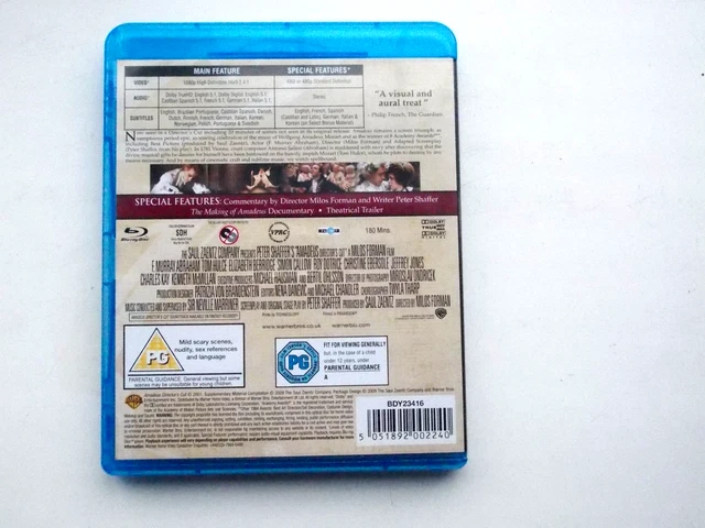 AMADEUS (BLU-RAY) MILOS Forman, F. Murray Abraham, Tom Hulce, Simon ...
