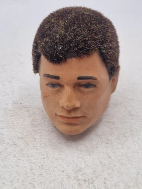 VINTAGE ACTION MAN - Palitoy - Early 1970s Dark Brown Flock Hair Head £ ...