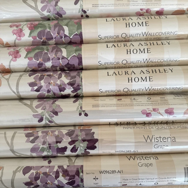 LAURA ASHLEY WISTERIA Grape Wallpaper 7 Rolls Available £40.00 ...