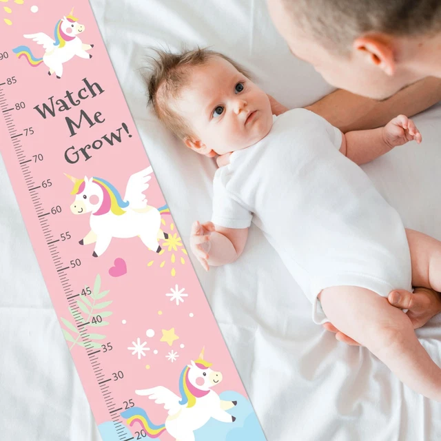 PERSONALISED PINK UNICORN Baby Growth Height Chart + Wall Stickers $25. ...
