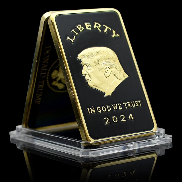 US PRESIDENT DONALD Trump Bullion Liberty Gold Coin Memory Medal Black ...