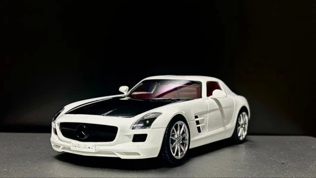 FUJIMI MERCEDES BENZ SLS AMG Modellauto Lack White Pearl Black ...