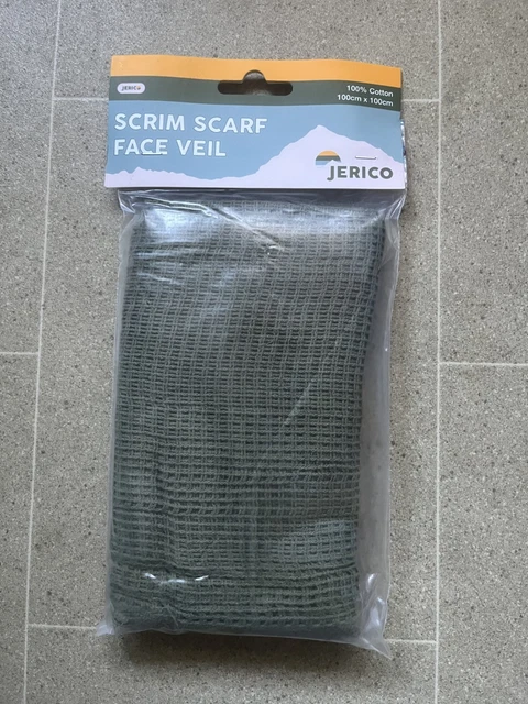 GREEN SCRIM SCARF Face Veil As Used By The Military Nib Uk Freepost £6. ...