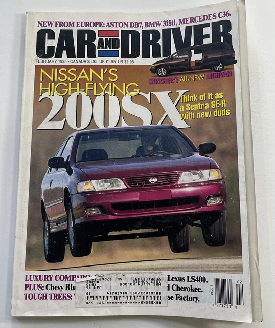 CAR & DRIVER Magazine VTG 1995 Nissan 200SX Sentra SE-R Lexus LS400 ...