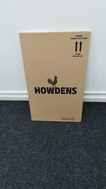 HOWDENS TALL KITCHEN Larder Unit - White Cabinet With Gloss Grey Slate ...