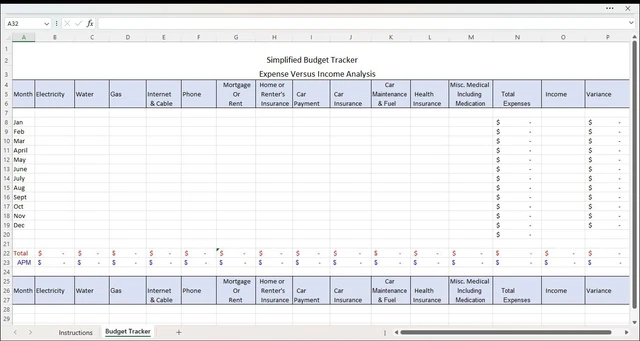 SIMPLIFIED BUDGET TRACKER Excel Spreadsheets, Template for PC or ...