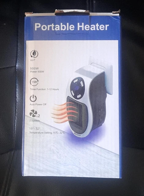 ELECTRIC HEATER 500W Plug-In Wall Portable 2 Fan Speeds £16.00 ...