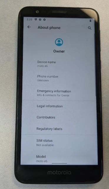 SMARTPHONE MOTOROLA MOTO E6 XT2005-3 16 Go ATT (débloqué) bleu EUR 27 ...