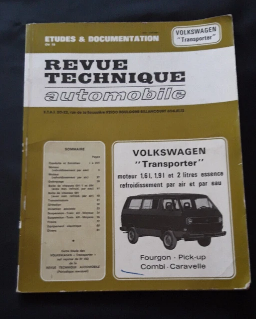 REVUE TECHNIQUE VOLKSWAGEN T3 EUR 18,00 - PicClick FR