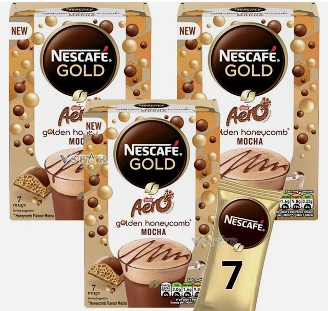 NESCAFE GOLD AERO Golden Honeycomb Instant Coffee Sachets Sticks Case ...