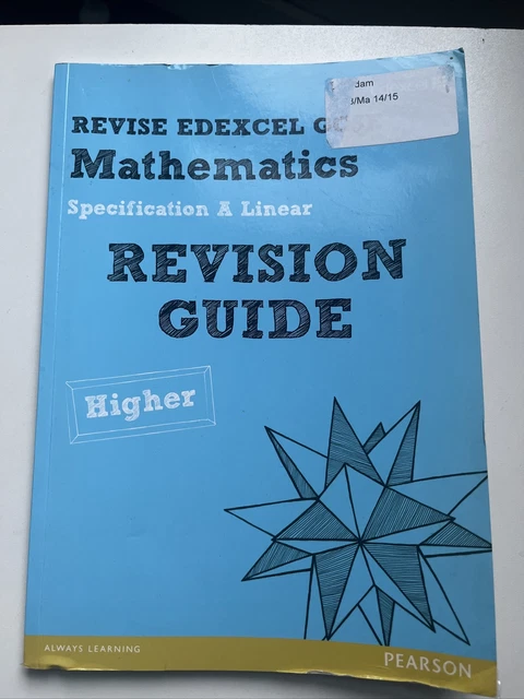 REVISE EDEXCEL GCSE Mathematics Spec A Revision Guide Higher Pearson $3 ...