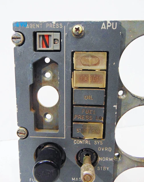 PILOT'S AIRCRAFT COCKPIT APU Control Switch Panel, Instrument, French ...