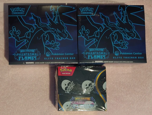 PHANTASMAL FLAMES BOOSTER Box & 2 Pokemon Center ETB ⭐Fast Shipping⭐ ...