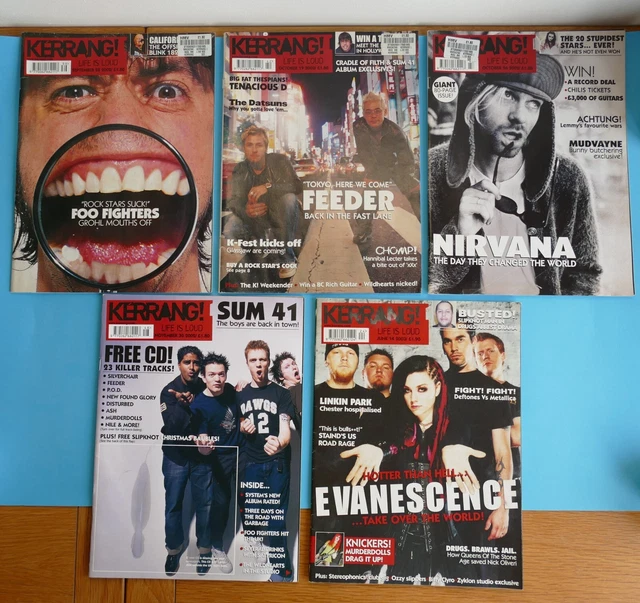 KERRANG! MAGAZINES 2002/3. Foo Fighters. Feeder. Nirvana. Sum 41 ...