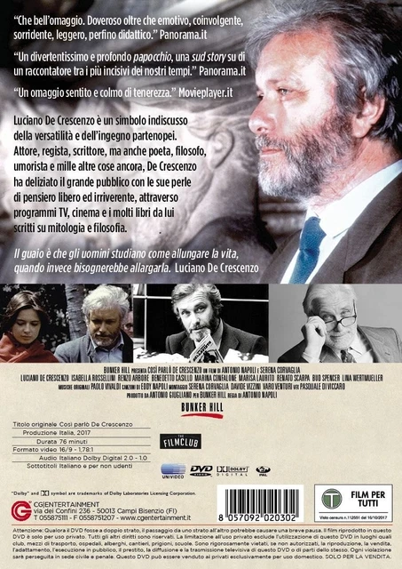 COSÌ PARLÒ DE Crescenzo (DVD) (DVD) Isabella Rossellini Bud Spencer EUR ...