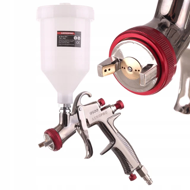 AEROPRO PROFESSIONAL SPRAY Paint Gun LVLP R500 1.4 mm Nozzle Container ...