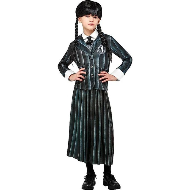 RUBIES WEDNESDAY ADDAMS Netflix School Uniform Girl's Fancy Dress ...