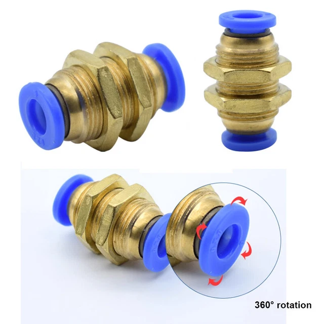 IN PM STRAIGHT Bulkhead Pneumatic Tool Joint Fitting Quick Release Connector $14.50 - PicClick AU