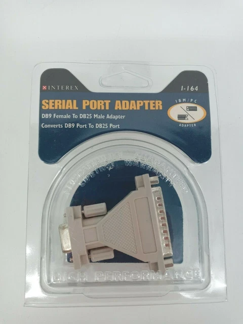 DB9 BUCHSE AUF DB25 Stecker serieller Port Adapter Intersex IBM/PC EUR ...