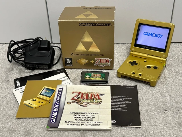 NINTENDO GAMEBOY ADVANCE SP Zelda Limited Edition Gold Console Boxed ...
