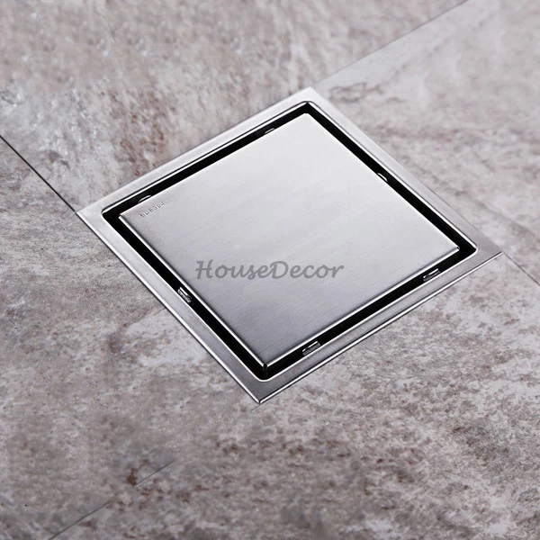 STAINLESS STEEL BATHROOM Tile Insert Square Invisible Shower Floor ...