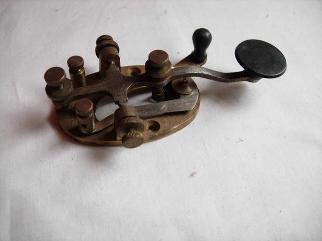 ANTIQUE BRASS MORSE code manual telegraph tapper key EUR 103,36 ...