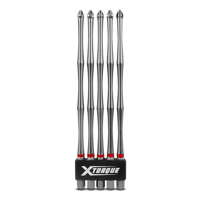 XTORQUE 5PKPH2150 PH2 150mm Phillips Head Torsion Magnetic Driver Bit ...