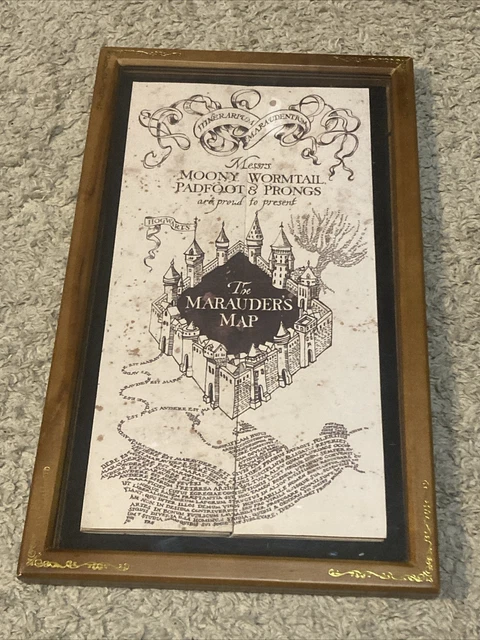 HARRY POTTER THE Marauders map and Noble collection display case £45.99 ...