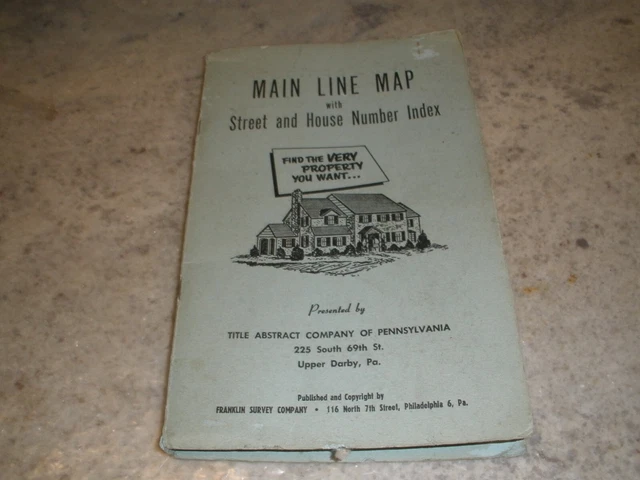 MAIN LINE MAP With Street And House Number Index 1952 Map £12.78 ...