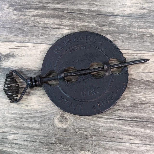 ANTIQUE GRISWOLD CAST Iron Stove Pipe Damper Reversible Steel Spindle 6 ...