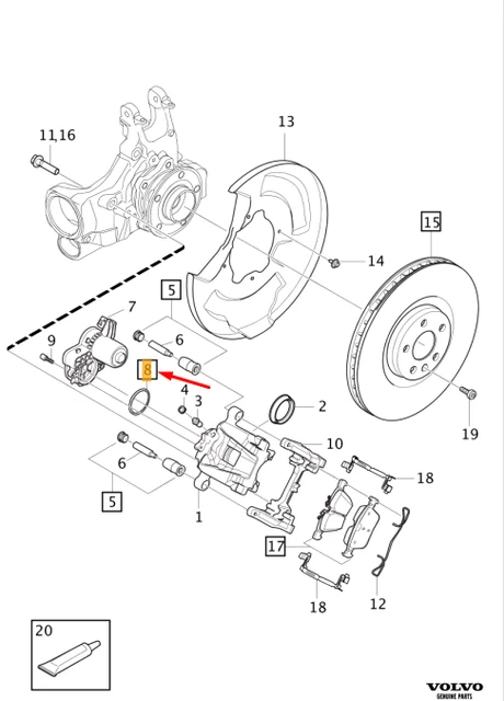 VOLVO XC90 MK2 Rear Brake Actuator Sealing Kit 31400435 NEW GENUINE £17 ...