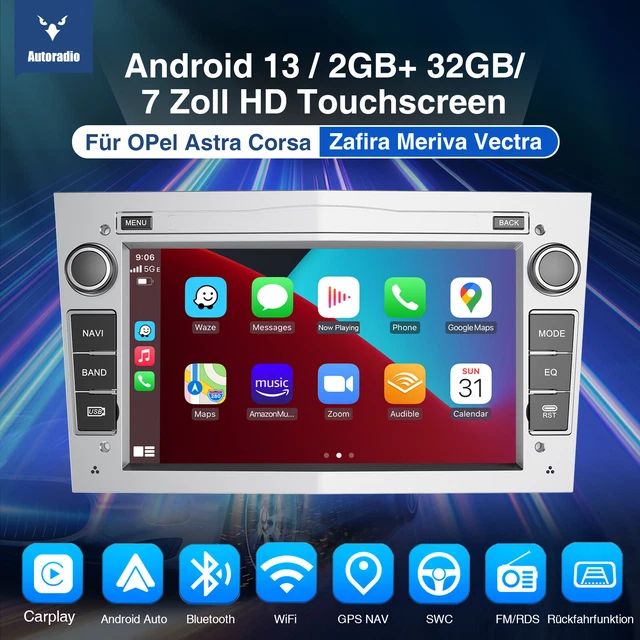 TELECAMERA ANDROID 13 Carplay autoradio GPS RDS WiFi per Opel Zafira Corsa C D Astra EUR 138,39 ...