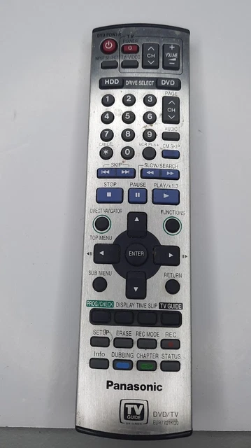 GENUINE ORIGINAL PANASONIC TV DVD Recorder Remote Control EUR7721KG0 ...