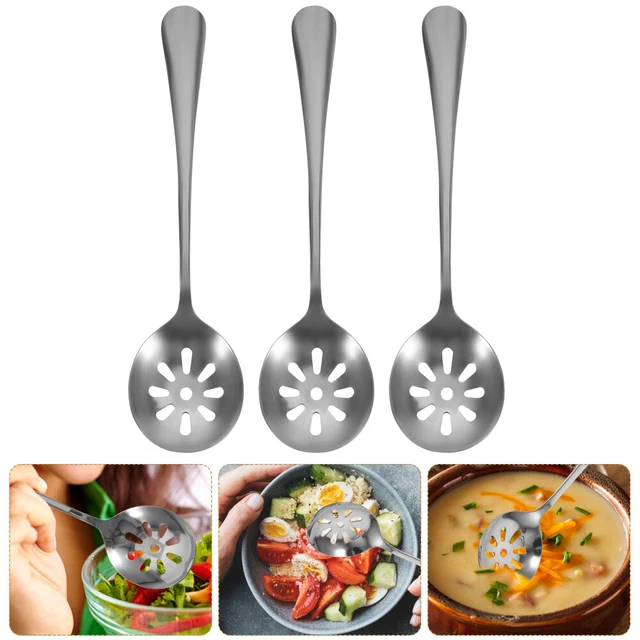 3 PCS COLANDER Comically Cutlery Small Slotted Serving Spoons £12.29 ...