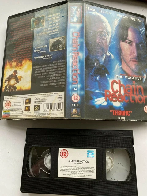 CHAIN REACTION KEANU Reeves Morgan Freeman Big Case VHS Video ex rental ...