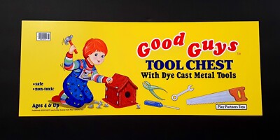 CHILD'S PLAY 2 3 Chucky Doll Prop Replica- Good Guys Tool Chest Label ...
