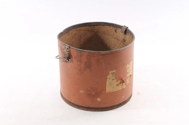 VIEUX SEAU CARTON vintage Déco Rétro Pappeimer Transport Anneau Anses ...