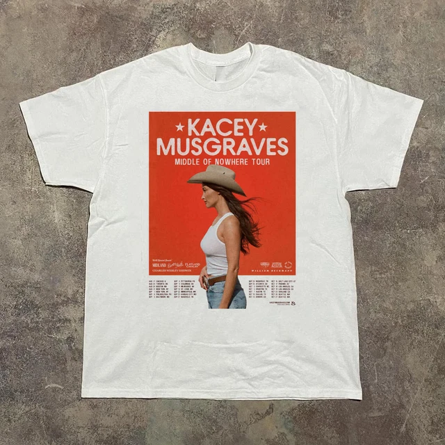 KACEY MUSGRAVES MIDDLE of Nowhere Tour 2026 White Cotton Shirt BS1954 £ ...