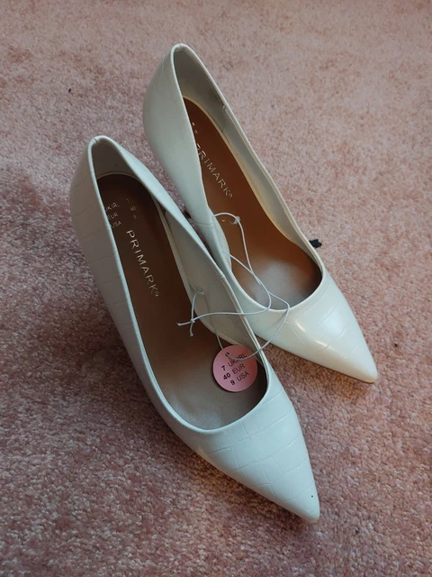 PRIMARK WHITE HEELS Size UK 7 £5.00 - PicClick UK