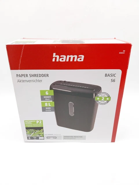 HAMA BASIC S6 Aktenvernichter Papierschredder Schredder Schwarz #KT5463O- EUR 24,99 - PicClick DE
